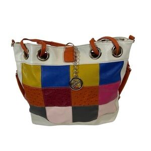 Giles N Brooks | Bags | Giles N Brooks Vintage Patchwork Faux Leather ...